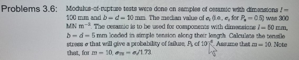 Solved Modulus-of-rupture tests were done on samples of | Chegg.com