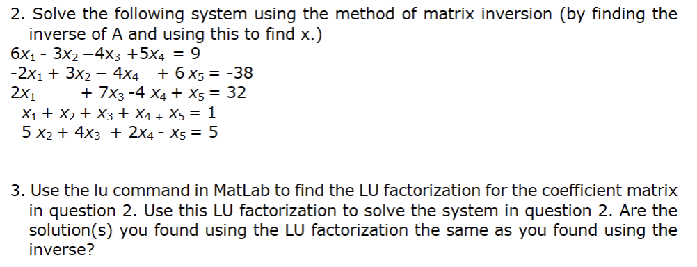 Solved 2. Solve the following system using the method of | Chegg.com