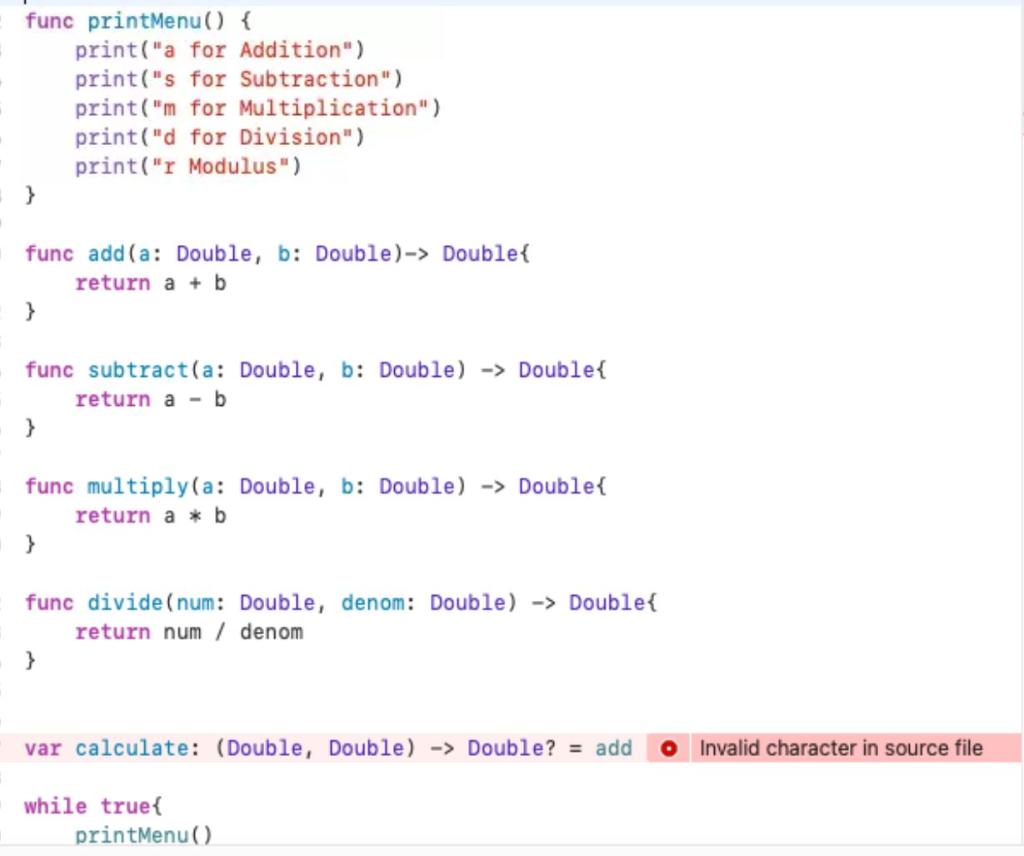 Solved * SWIFT * What am I doing wrong to fix these Error | Chegg.com