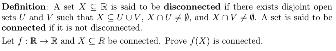 Solved Definition: A set X C R is said to be disconnected if | Chegg.com