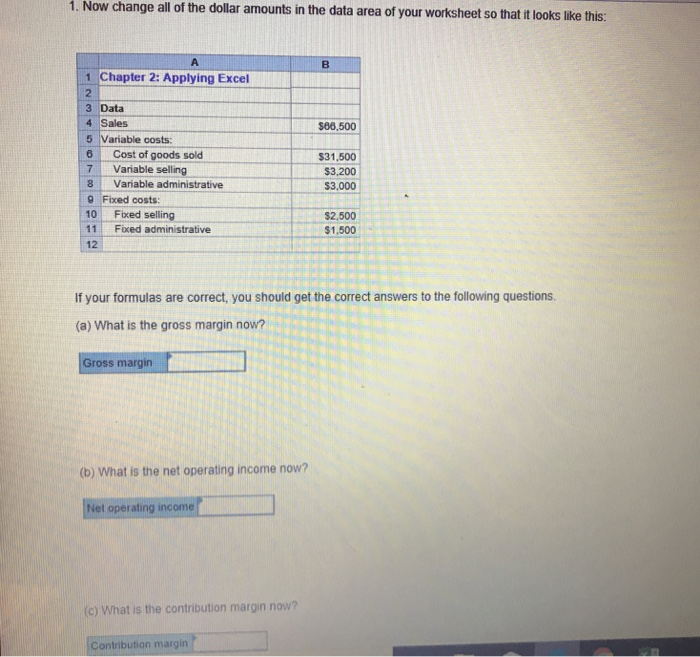Solved 1 Chapter 2: Applying Excel 3 Data 4 Sales 5 Variable | Chegg.com