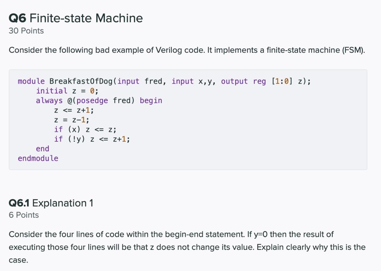Solved Q6 Finite-state Machine 30 Points Consider the | Chegg.com