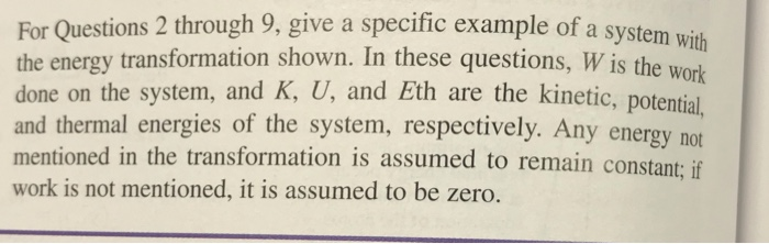 Solved For Questions 2 through 9, give a specific example of | Chegg.com