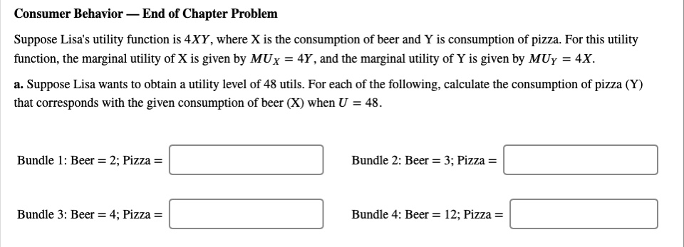 Solved Consumer Behavior - End of Chapter Problem Suppose | Chegg.com