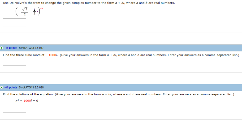 Solved Use De Moivre's theorem to change the given complex | Chegg.com