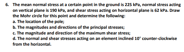 Solved 6. The mean normal stress at a certain point in the | Chegg.com