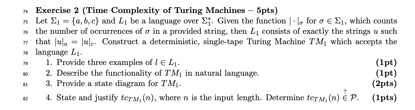 Solved 74 Exercise 2 (Time Complexity of Turing Machines - | Chegg.com
