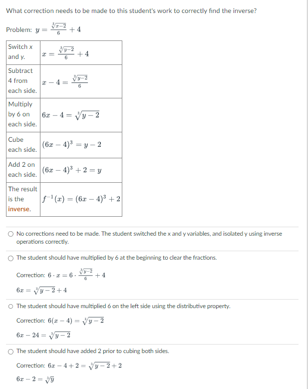 Solved What correction needs to be made to this student's | Chegg.com