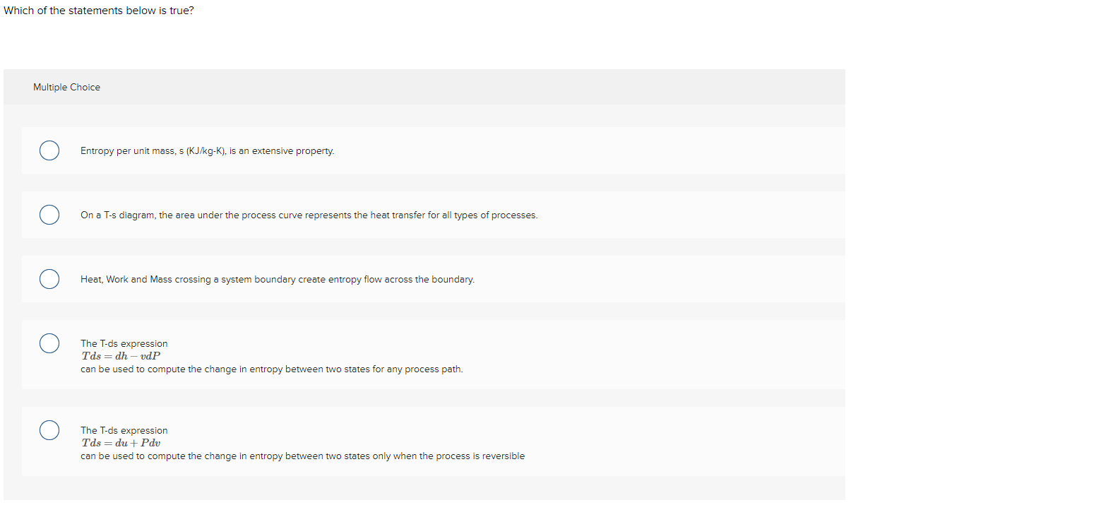 Solved Which of the statements below is true? Multiple | Chegg.com