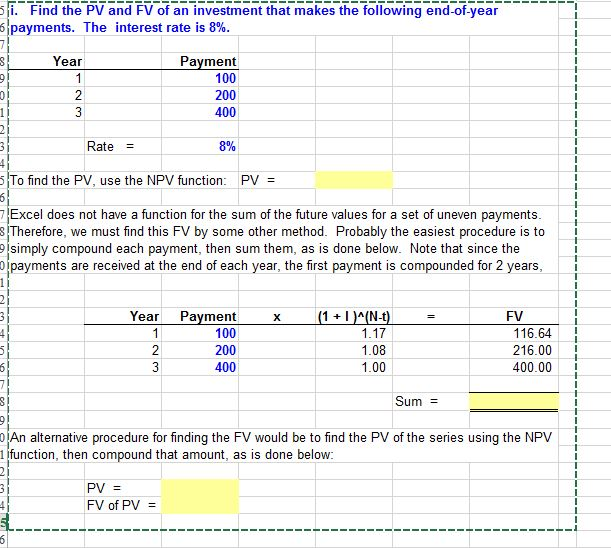 Solved Si. Find the PV and FV of an investment that makes | Chegg.com