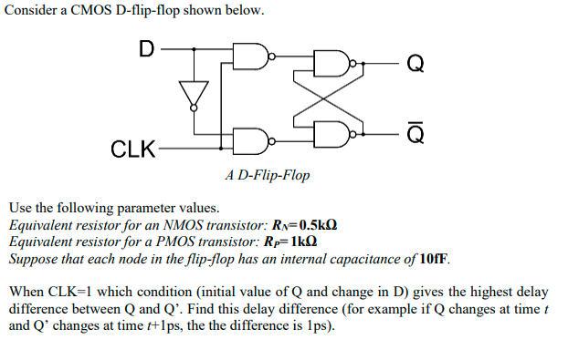 Solved Consider a CMOS D-flip-flop shown below. D Q 13 - CLK | Chegg.com