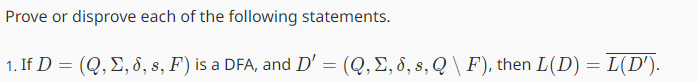 Solved Prove or disprove each of the following statements.If | Chegg.com