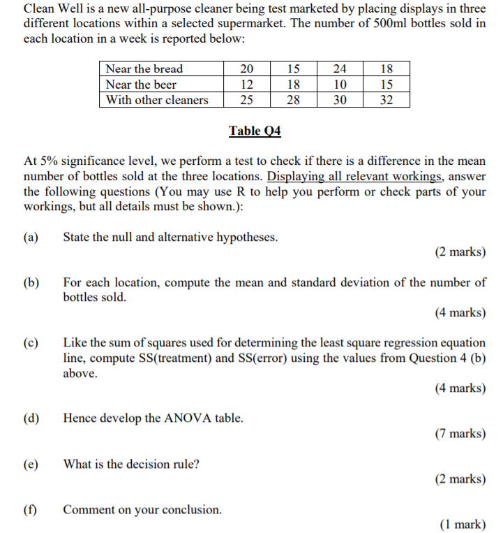 Solved Clean Well is a new all-purpose cleaner being test | Chegg.com