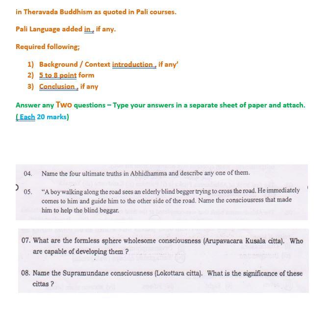 Solved Subject: Theravada Buddhism Topic: Abhidhamma | Chegg.com
