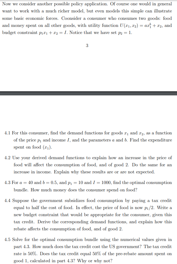 Solved Now we consider another possible policy application. | Chegg.com