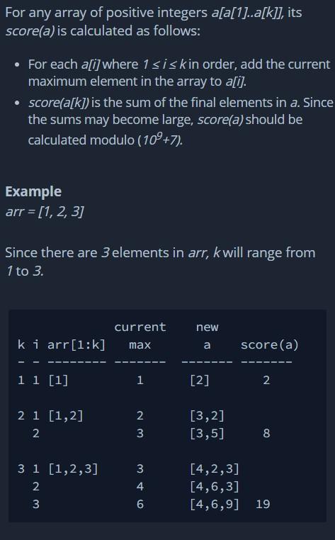 Solved Since there are 3 elements in arr, k will range from | Chegg.com