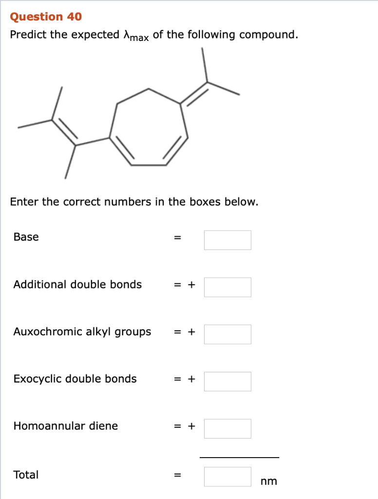 Solved Question 40 Predict the expected Amax of the | Chegg.com