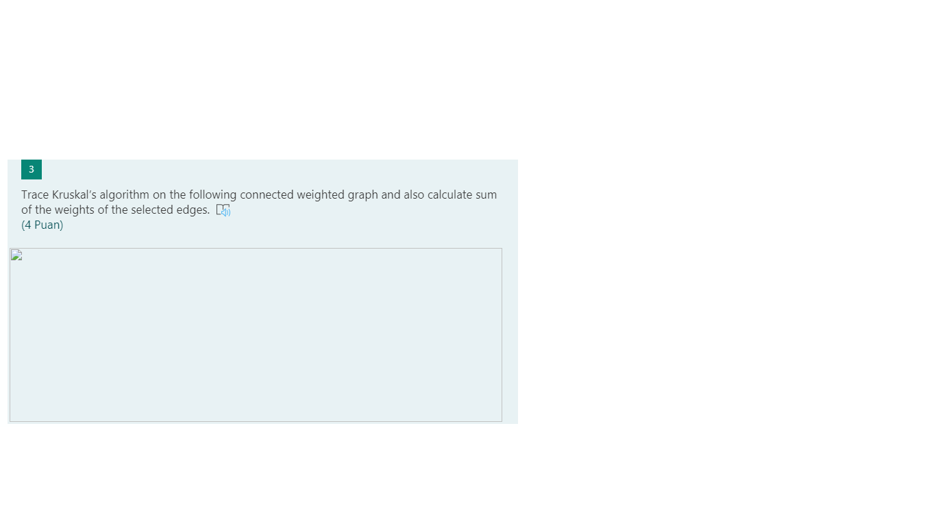 Solved 11 Trace Kruskal's algorithm on the following | Chegg.com