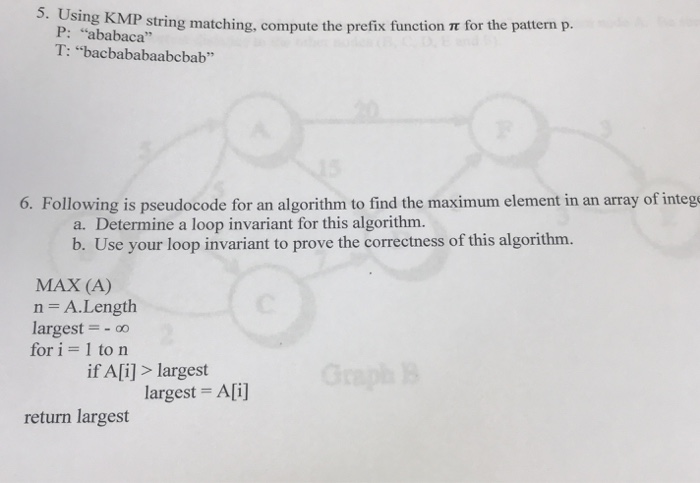 Solved 5 Using Kmp String Matching Compute The Prefix 