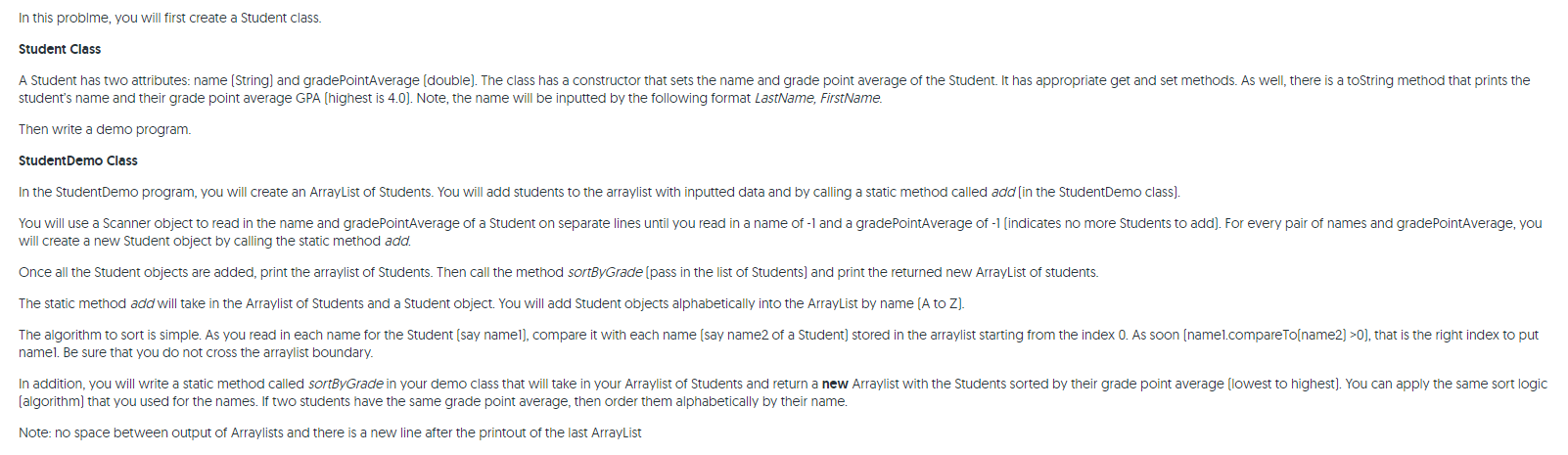 Solved In this problme, you will first create a Student | Chegg.com