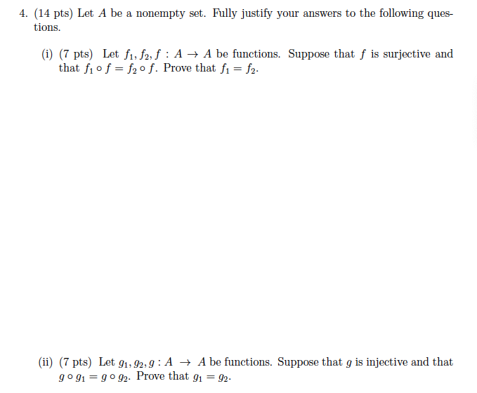 Solved Let A be a nonempty set. Fully justify your answers | Chegg.com