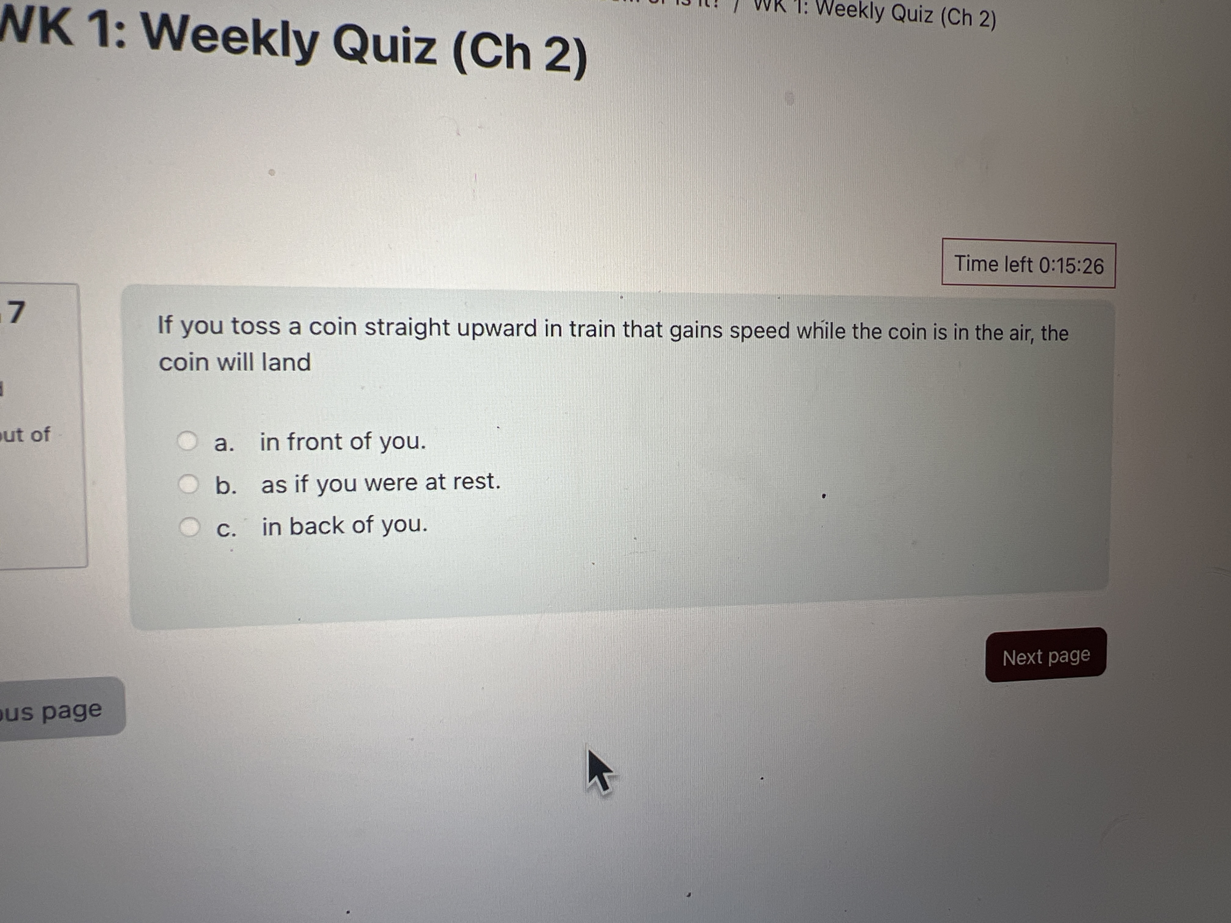Solved If you toss a coin straight upward in train that | Chegg.com
