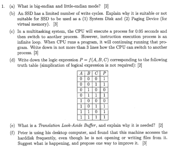 Solved 1. (a) What is big-endian and little-endian mode? [2] | Chegg.com