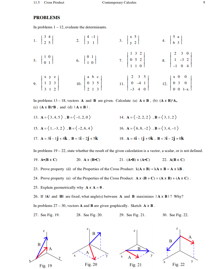 Solved 115 Cross Product Contemporary Calculus PROBLEMS In | Chegg.com