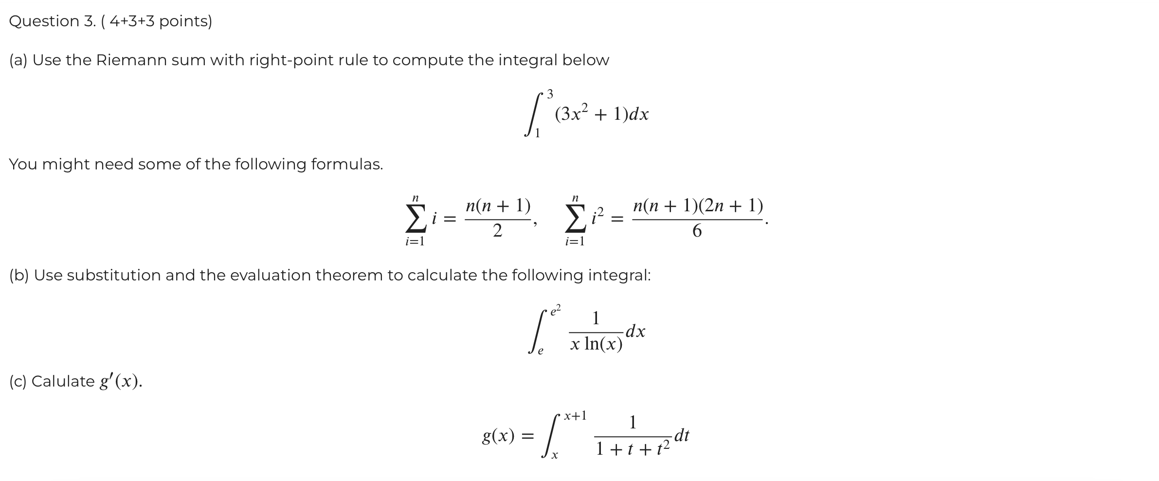 Solved (a) Use the Riemann sum with right-point rule to | Chegg.com