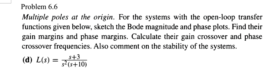 Solved Problem 6.6 Multiple poles at the origin. For the | Chegg.com