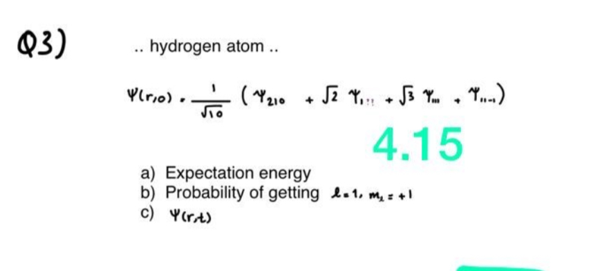 Solved .. hydrogen atom .. | Chegg.com