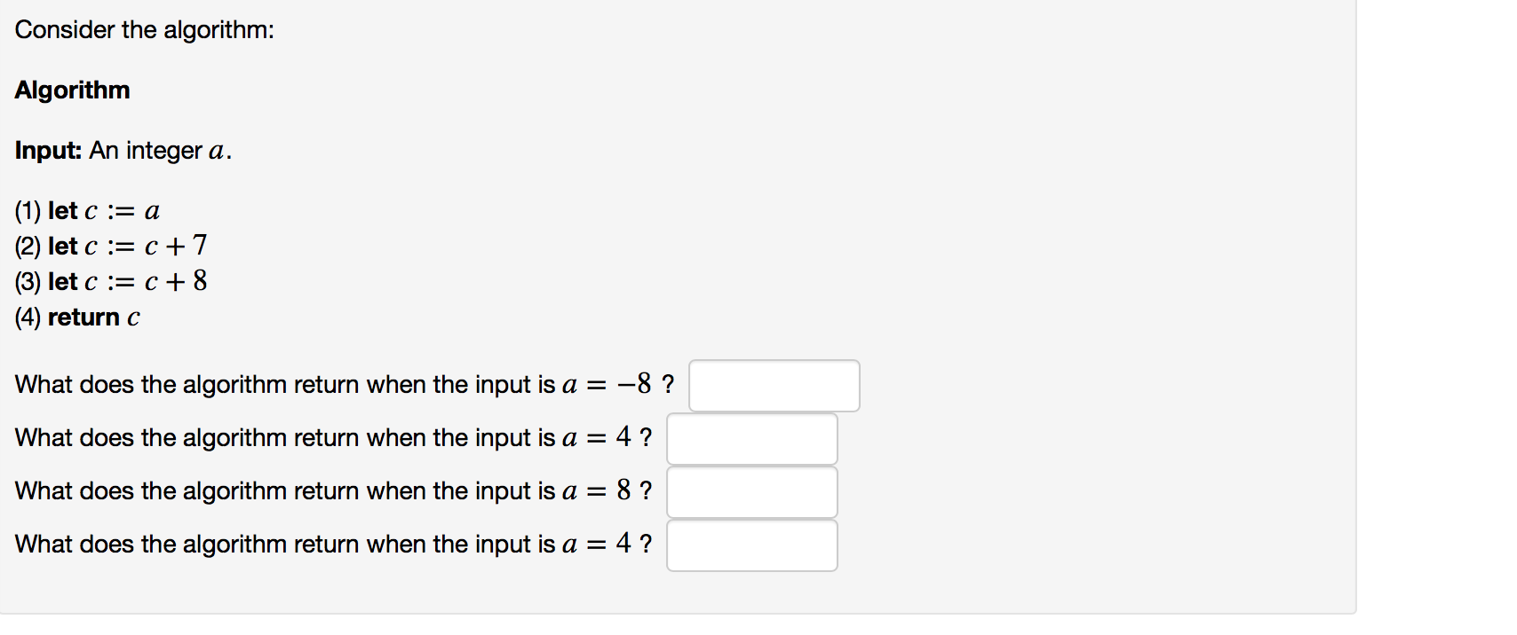 Solved Consider The Algorithm Algorithm Input An Integer 3698