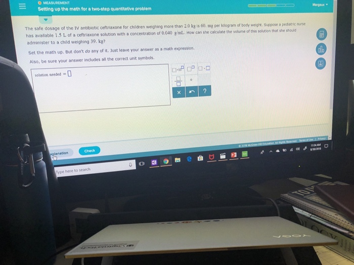 Solved -setting up the math for a two-step quantitative | Chegg.com