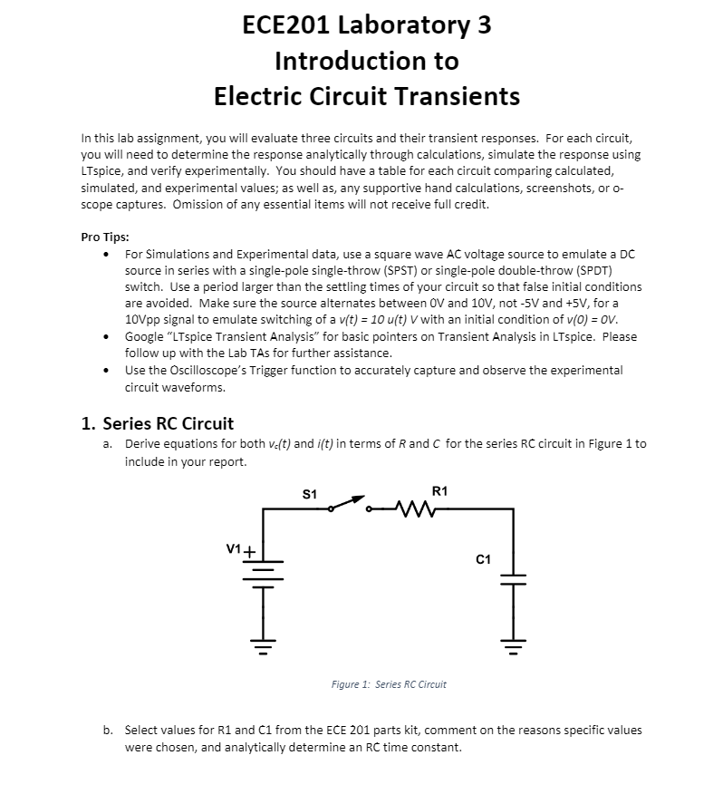 Solved ECE201 Laboratory 3 Introduction to Electric Circuit | Chegg.com