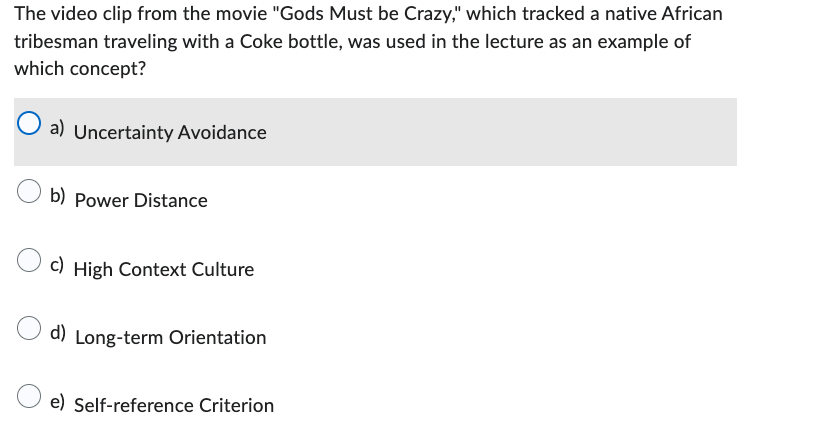 Solved The video clip from the movie "Gods Must be Crazy," | Chegg.com