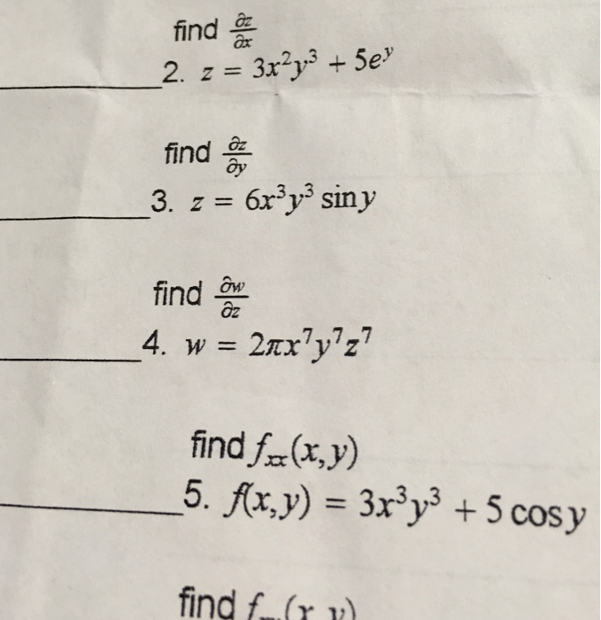 Solved Find partial differential z/partial differential x Z | Chegg.com