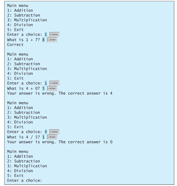 Solved 5.55 (Math tutor) ﻿Write a program that displays a | Chegg.com