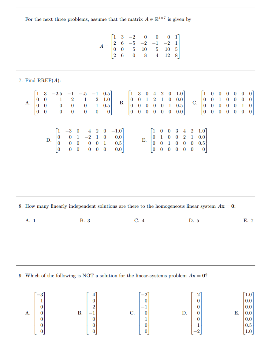 Solved Please show the full steps. Use Linear Algebra method | Chegg.com