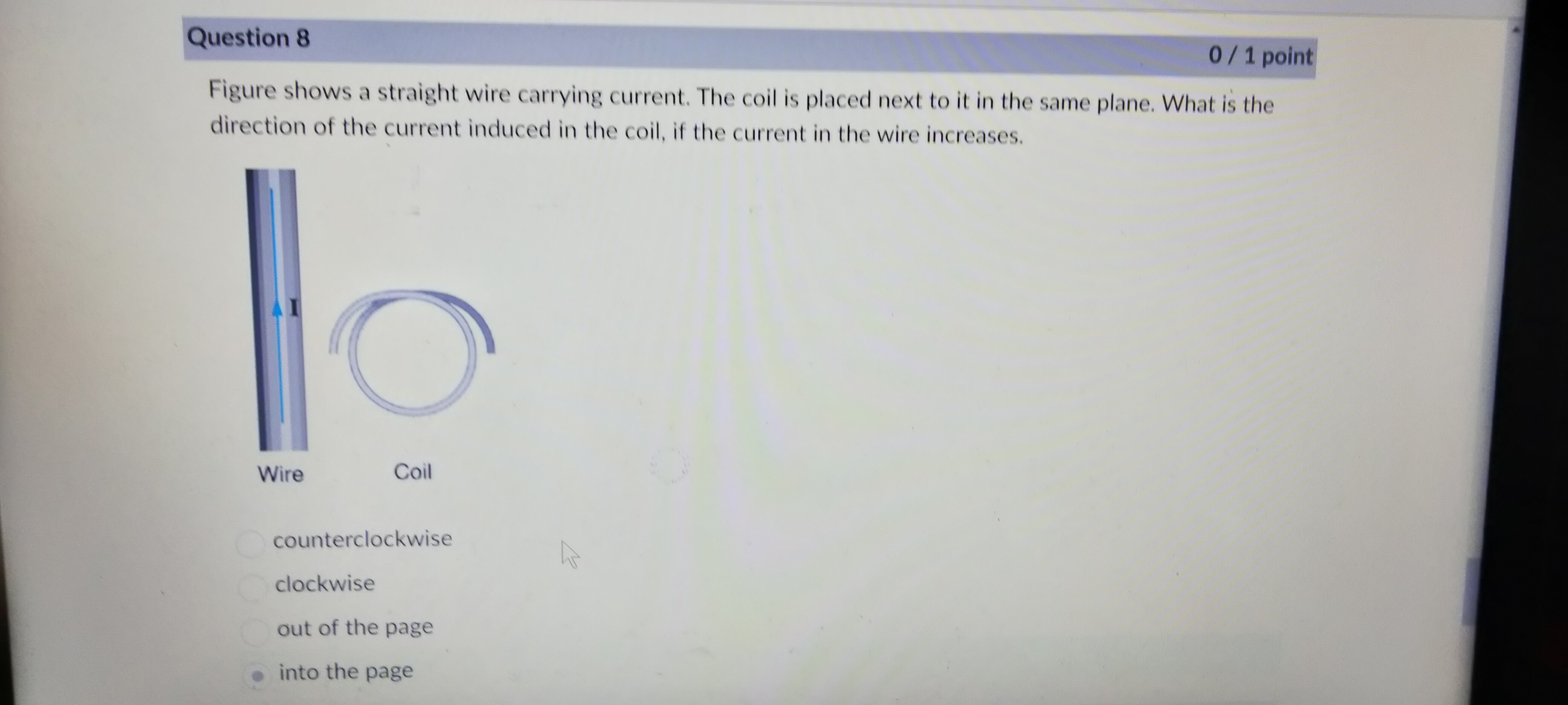 Solved Question 8\( 0 / 1 \) pointFigure shows a straight | Chegg.com Solved Question 8\( 0 / 1 \) pointFigure shows a straight | Chegg.com