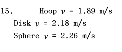 Solved 15. (Challenging) A hoop, a disk, and a solid sphere | Chegg.com