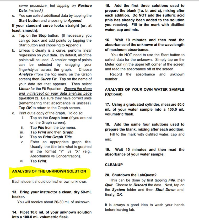 same procedure, but tapping on Restore 15. Add the | Chegg.com