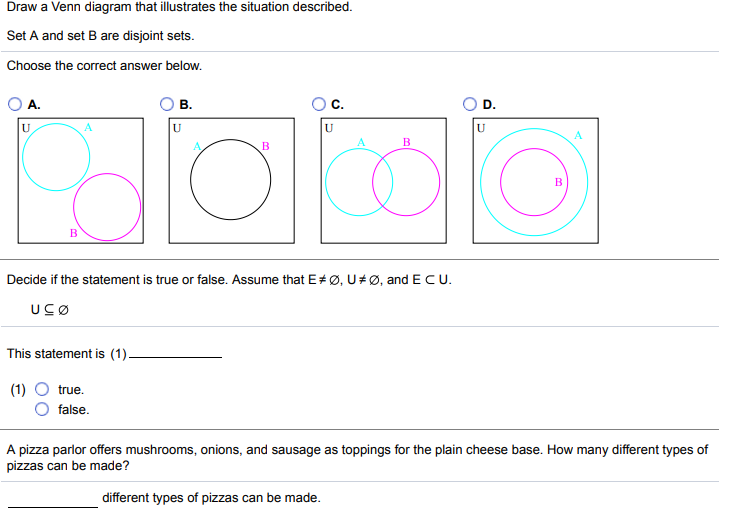 Solved Draw a Venn diagram that illustrates the situation | Chegg.com