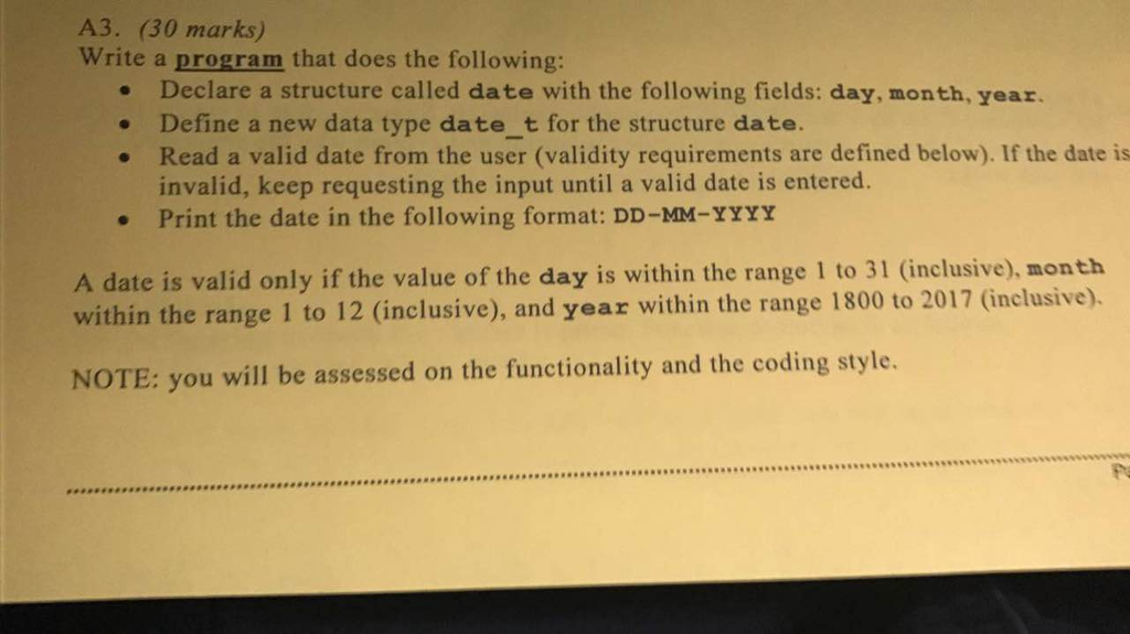 Solved write a C program that does the follwing: Declare | Chegg.com
