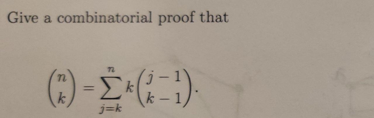 Solved Give a combinatorial proof that ΤΟ n (0) Σ. (-1) ΣΕ k | Chegg.com