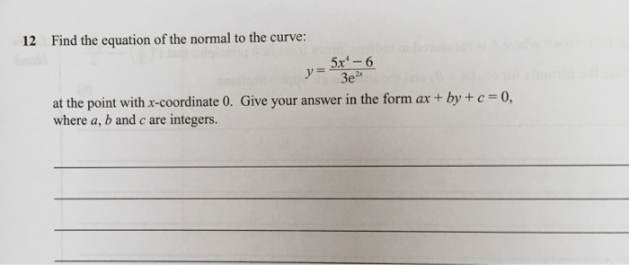 Solved Find the equation of the normal to the curve: 12 5x-6 | Chegg.com