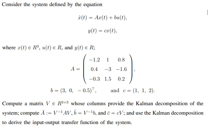 Solved Consider the system defined by the equation | Chegg.com