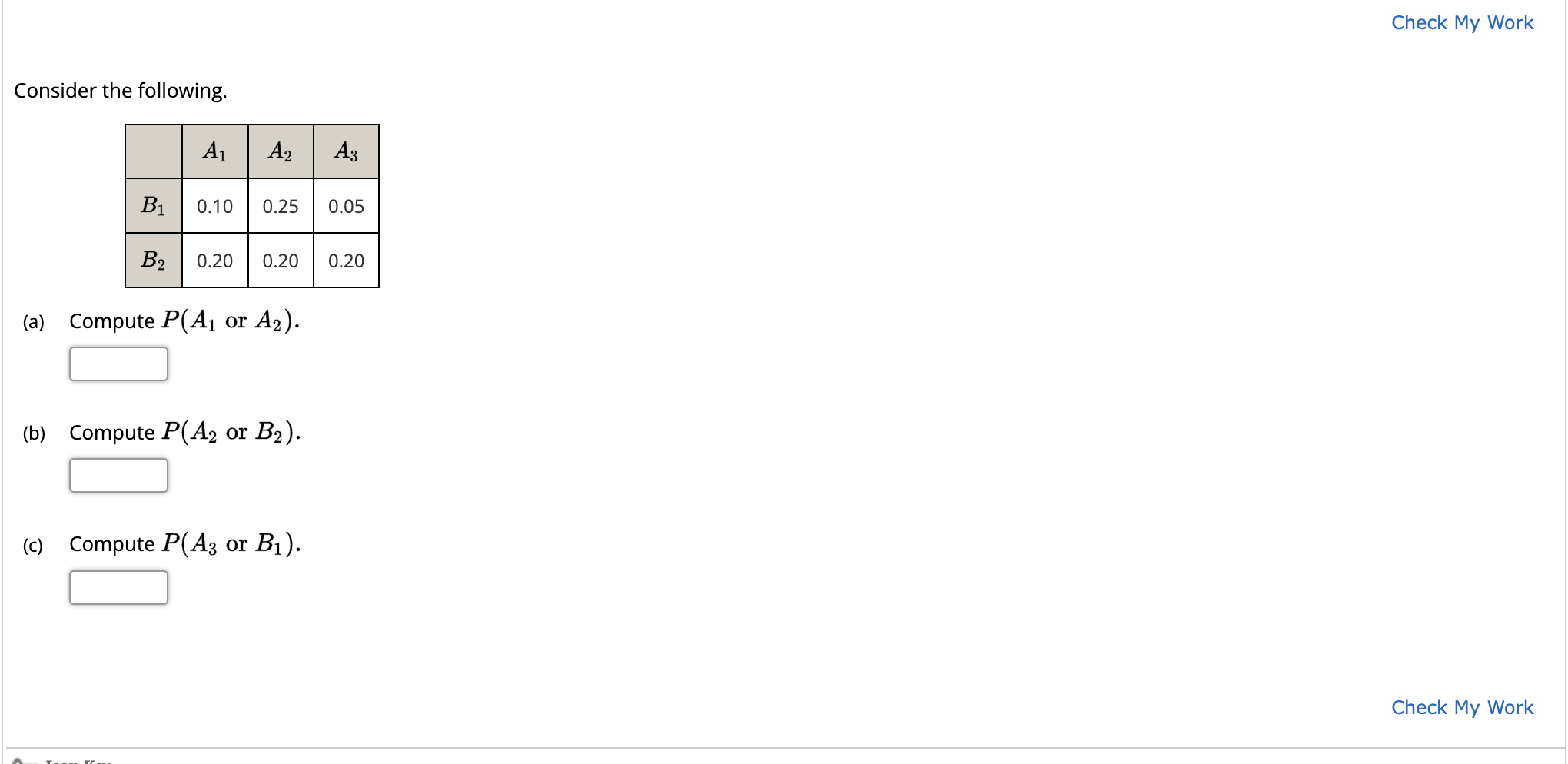 Solved Consider the following. (a) Compute P(A1 or A2). (b) | Chegg.com