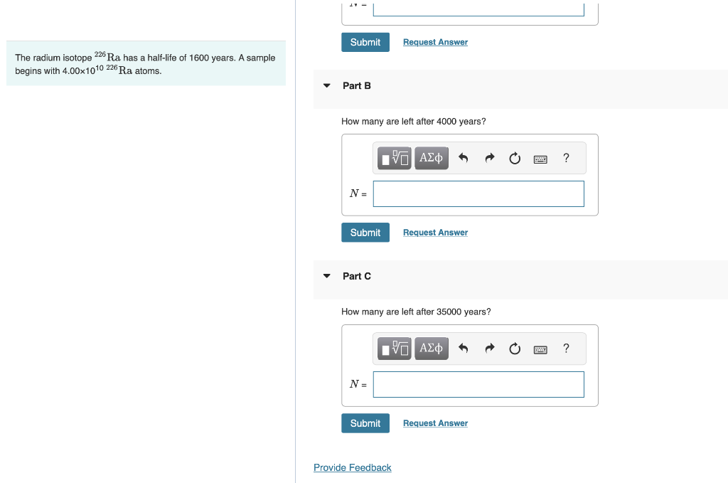 Solved The radium isotope 226Ra has a half-life of 1600 | Chegg.com