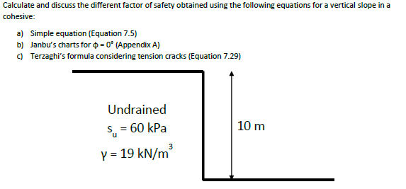 Solved Calculate and discuss the different factor of safety | Chegg.com