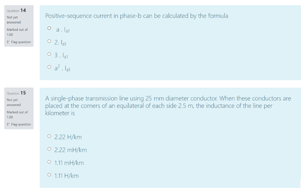 Solved Question 14 Not yet answered Positive-sequence | Chegg.com